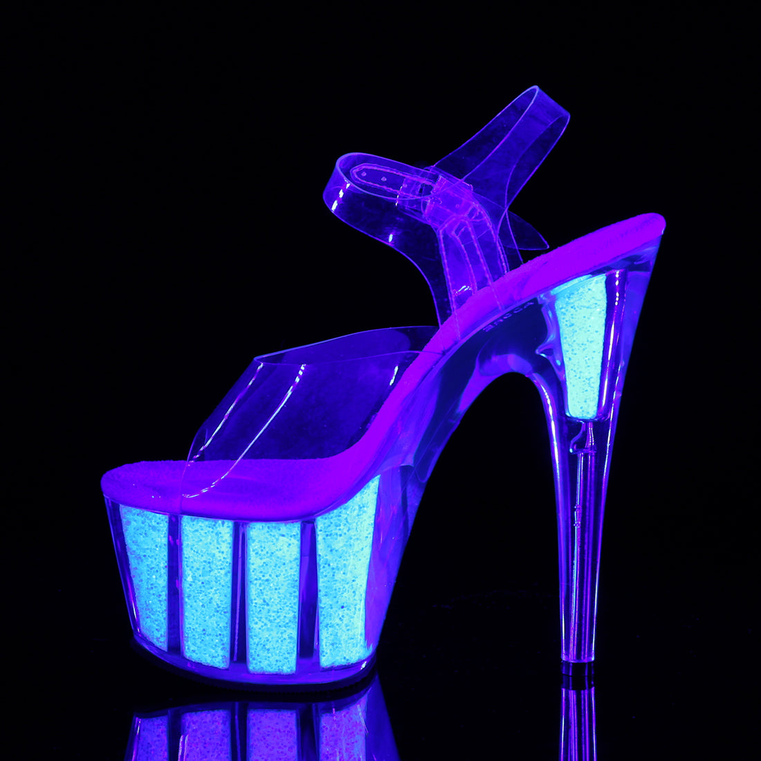ADORE-708UVG 7 Inch Clear Neon Opal Glitter Pole Dancer Shoe – Pole ...