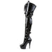 DELIGHT-3028 6" Heel Black Stretch Patent Pole Dancer Boots – Pole ...