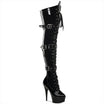 DELIGHT-3028 6" Heel Black Stretch Patent Pole Dancer Boots – Pole ...