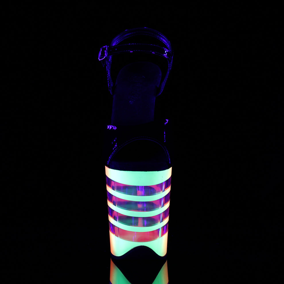 FLAMINGO-809UVLN 8" Black Neon Multi Pole Dancer Platform Shoes – Pole ...